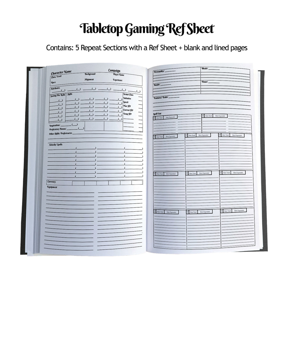 Tabletop Game Character Sheet Magnetic Journal Refill (1 size ...